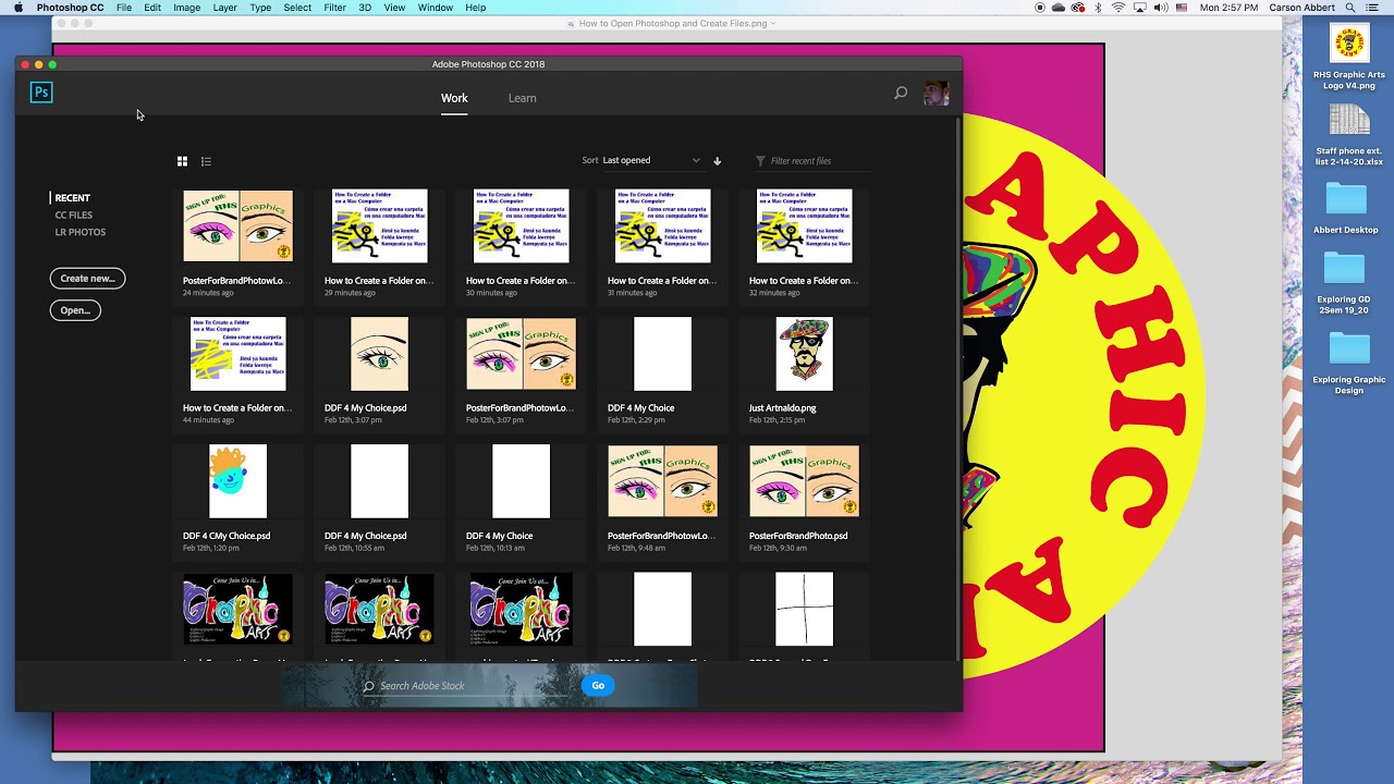 How to Open Ps and Create a File - YouTube