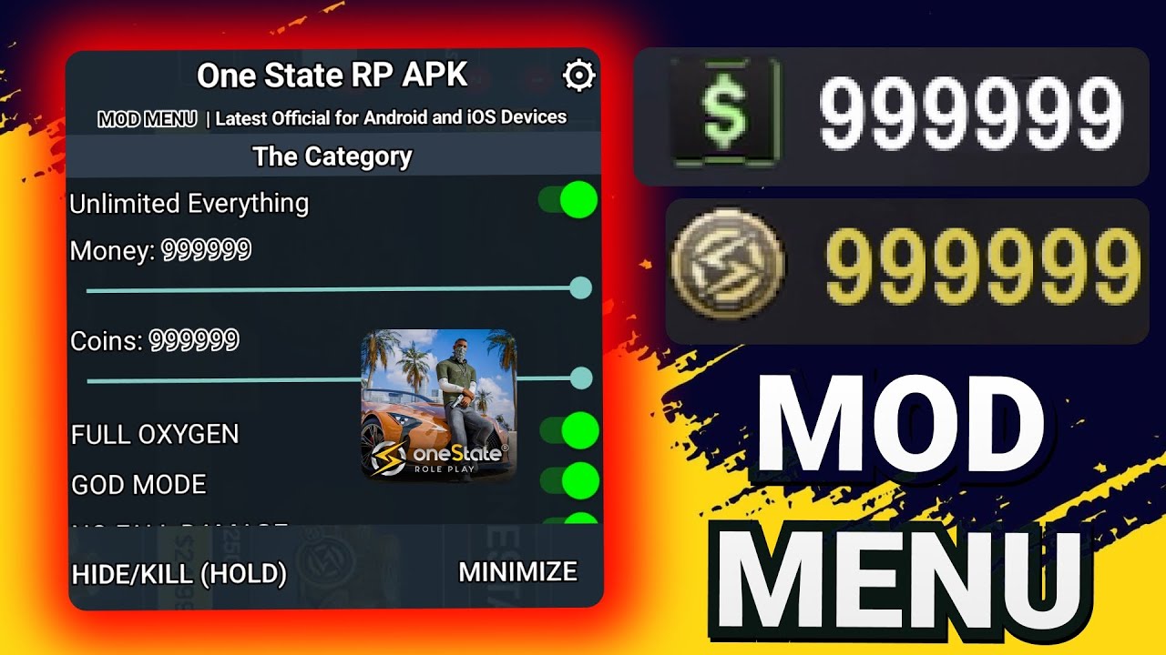 One State RP MOD MENU APK 2025 [UNLIMITED WEAPONS/HEALTH/SPEED HACK ...
