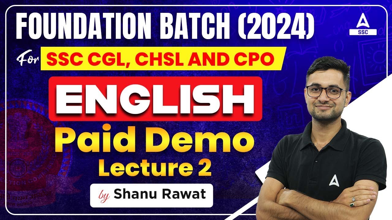 SSC CGL/ CHSL/ CPO 2024 | English Class By Shanu Rawat | Demo Class 2 ...