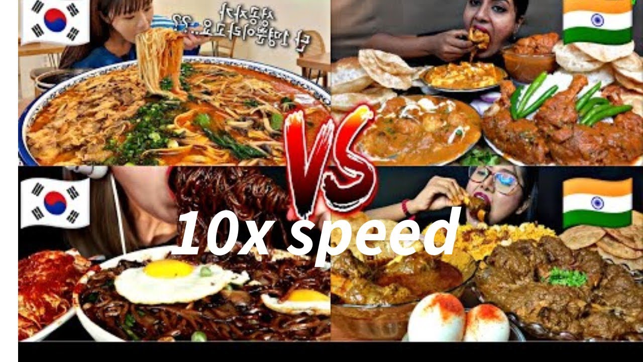KOREAN🇰🇷 VS INDIAN MUKBANG|EATING MIND BLOWING AMOUNT OF FOOD|Mukbang ...