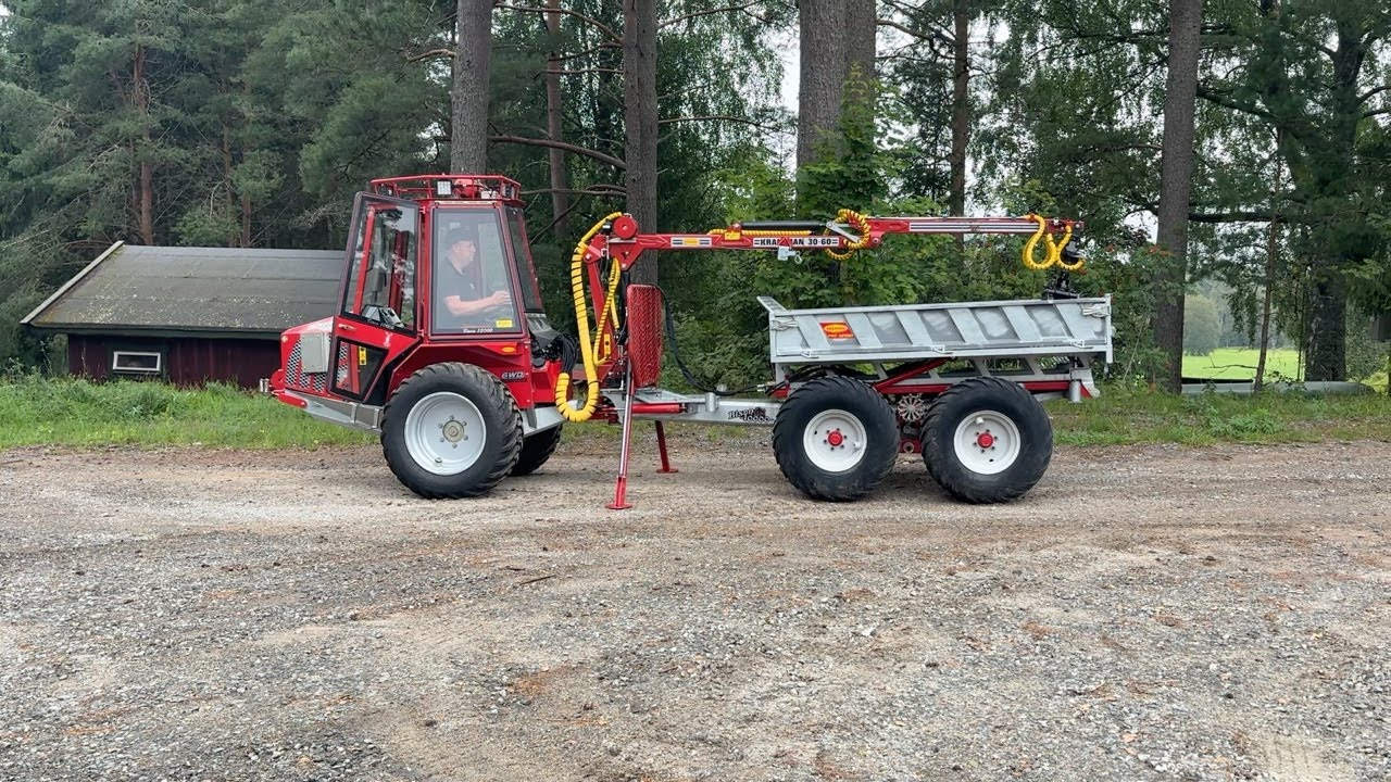 Köp Skotare Kranman Bison 1000 med transportkärra på Klaravik - YouTube