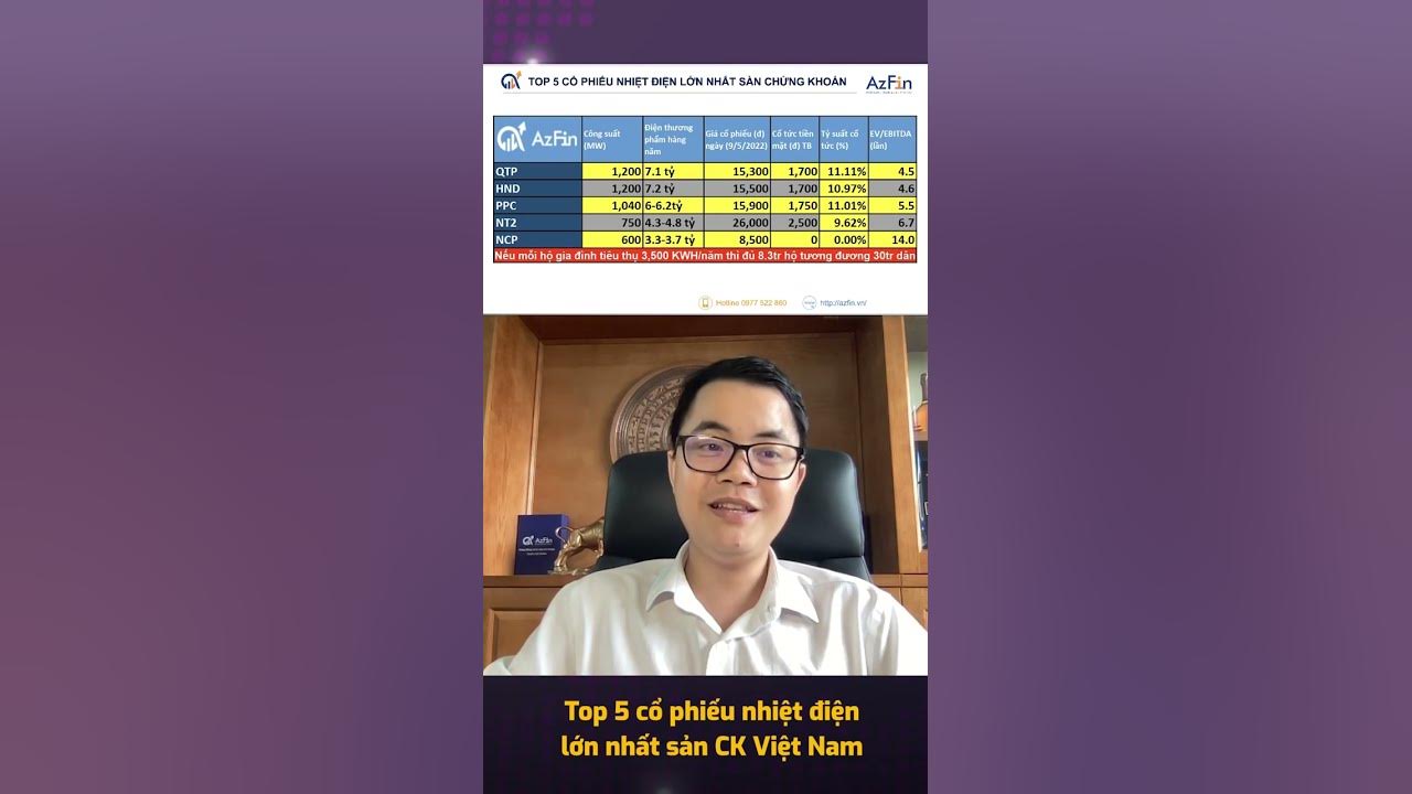 TOP 5 CP NHIỆT ĐIỆN LỚN NHẤT SÀN CHỨNG KHOÁN VIỆT NAM PHẦN 1 - YouTube