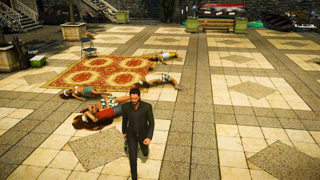 Hitman 2 Sapienza John Wick Mod Kill Everyone - YouTube
