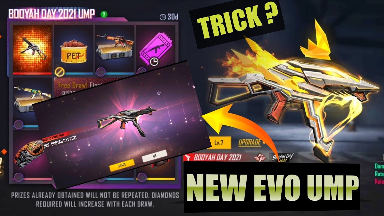 EVO UMP FADED WHEEL EVENT FREE FIRE/FREE FIRE NEW EVENT/BOOYHA DAY EVO ...