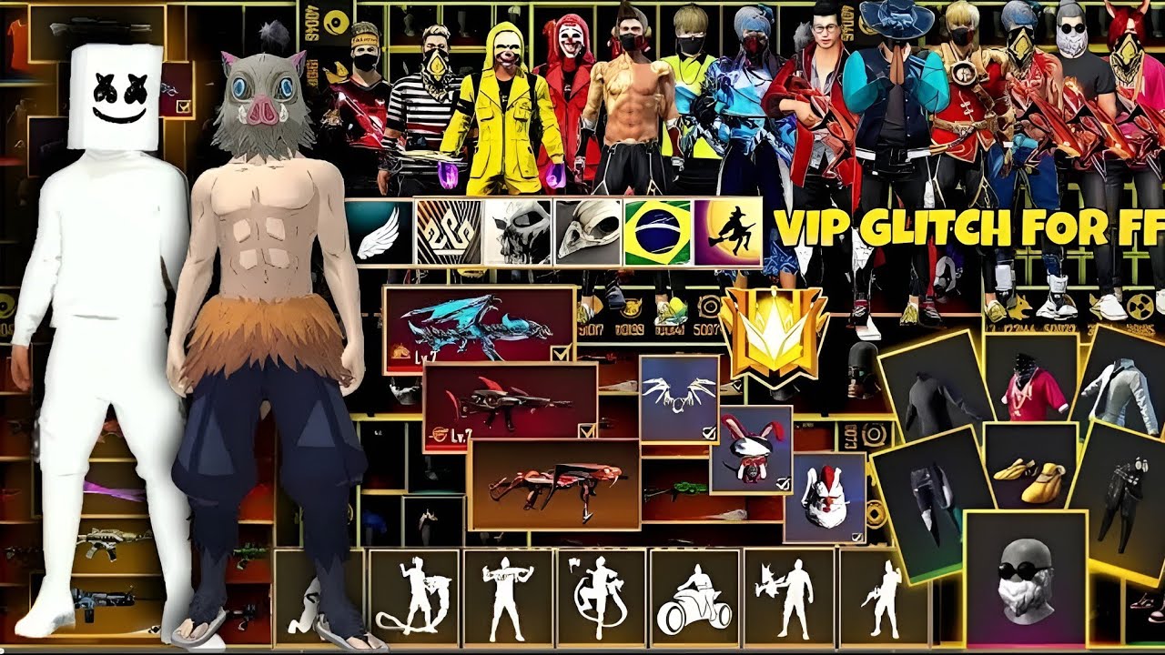 FREE FIRE ALL ANIME CHARACTERS DEFAULT BUNDLE 🥶 GLITCH FILE AFTER ...