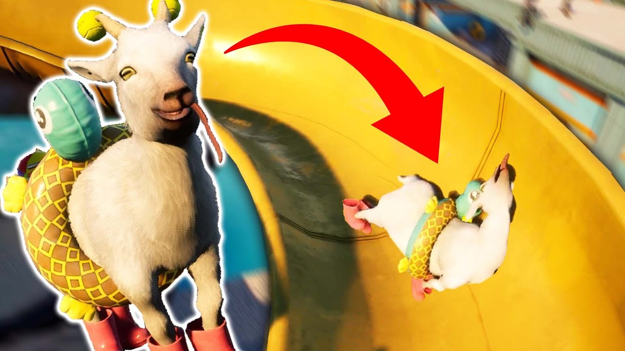 I FELL DOWN A CRAZY WATER SLIDE! (Goat Simulator 3) - YouTube
