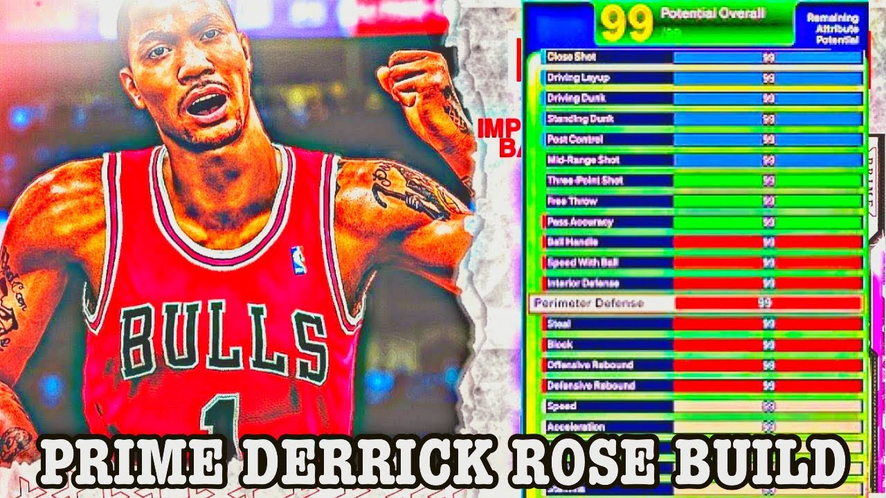 NBA2K24 DERRICK ROSE BUILD - OVERPOWERED/ELITE CONTACT DUNKS - 6’3 ...
