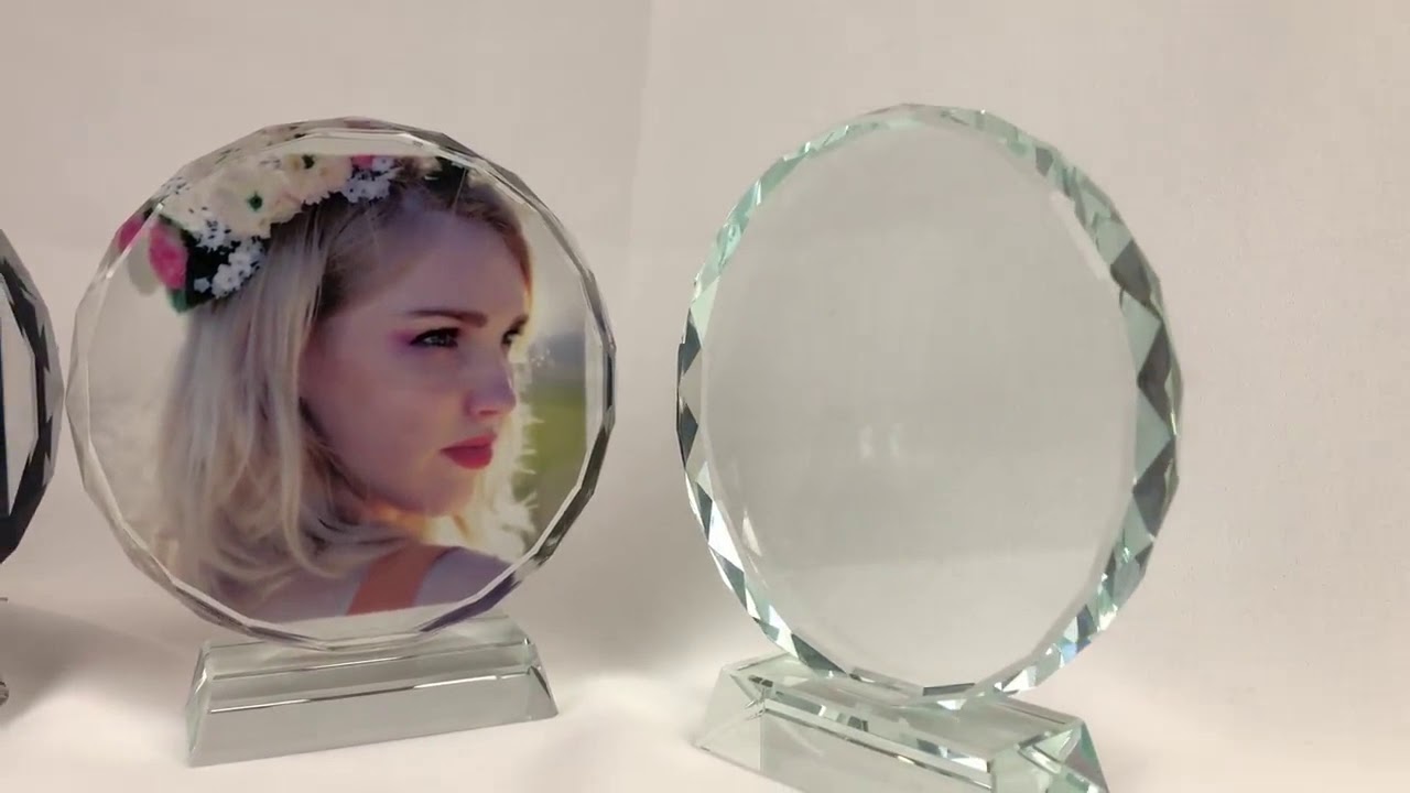 Personalized Round Shape Crystal Glass Photo Frame - YouTube