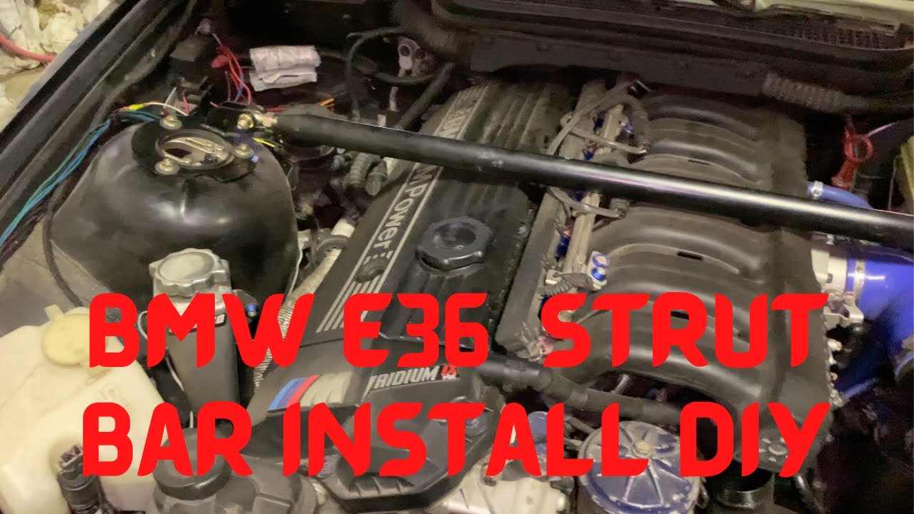 How to install a strut bar on a E36 BMW 3 series - DIY - YouTube