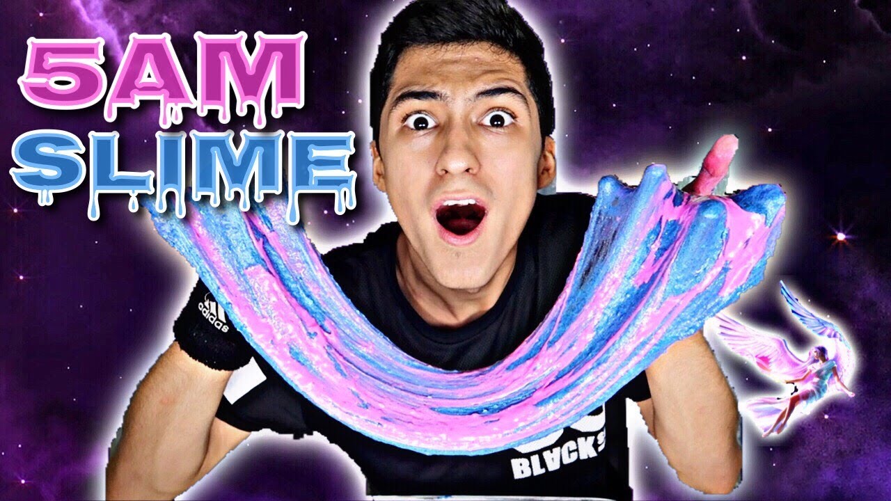 THIS HAPPENS IF YOU MAKE FLUFFY SLIME AT 5AM!! OMG SO INSANE!! - YouTube