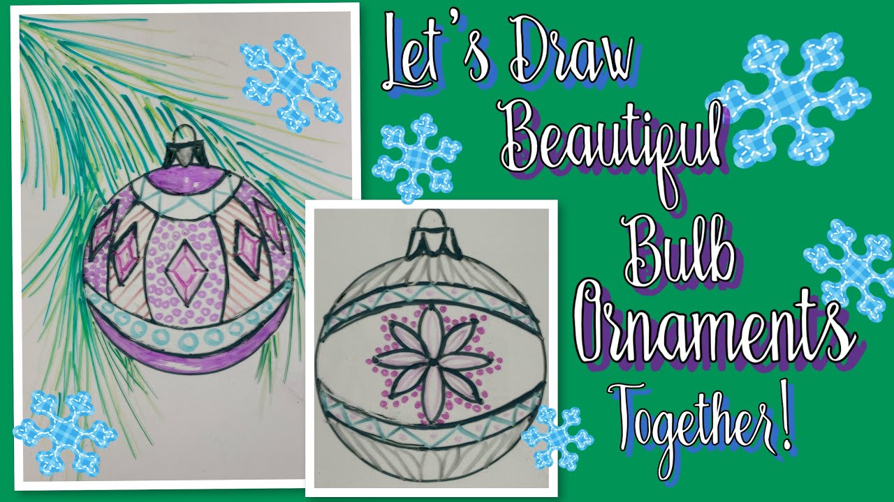 How to Draw a Round Bulb Ornament - YouTube