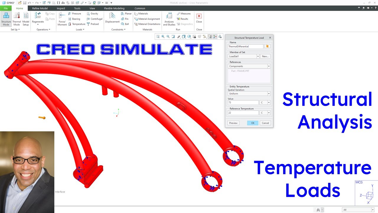 Creo Simulate - Structural Analysis - Temperature Loads - YouTube
