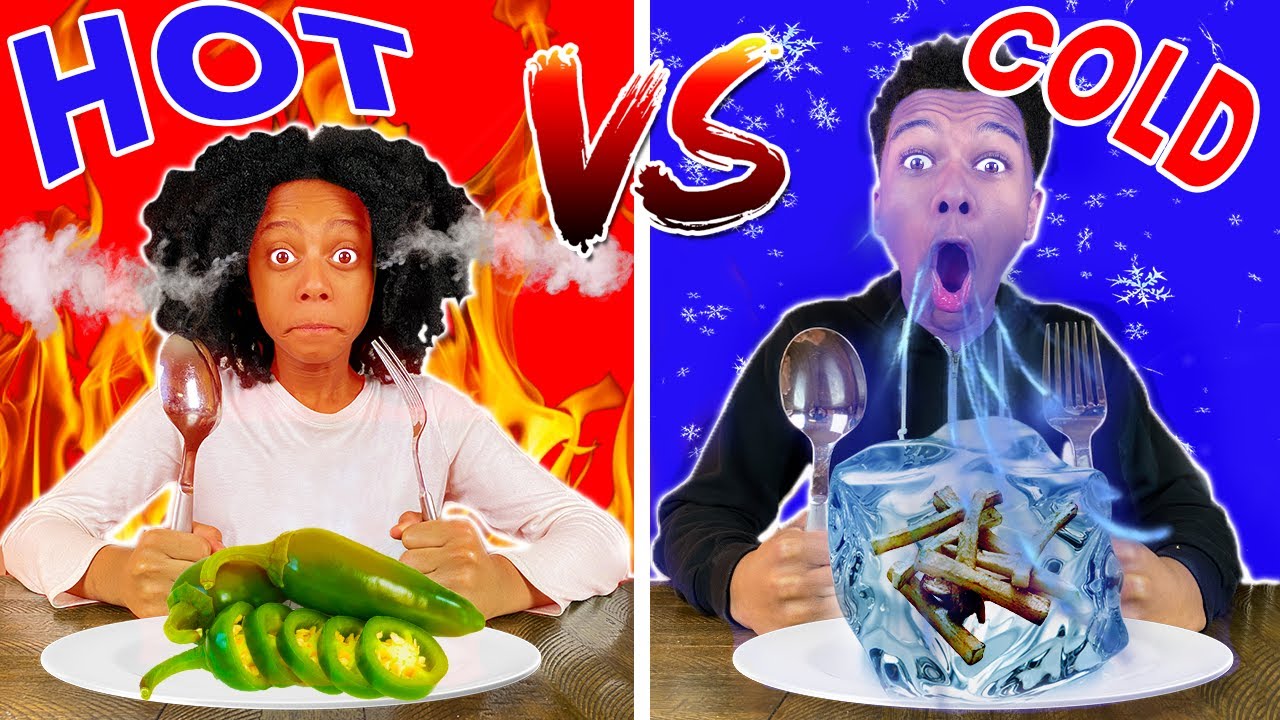 Hot VS Cold Food Challenge!! - YouTube