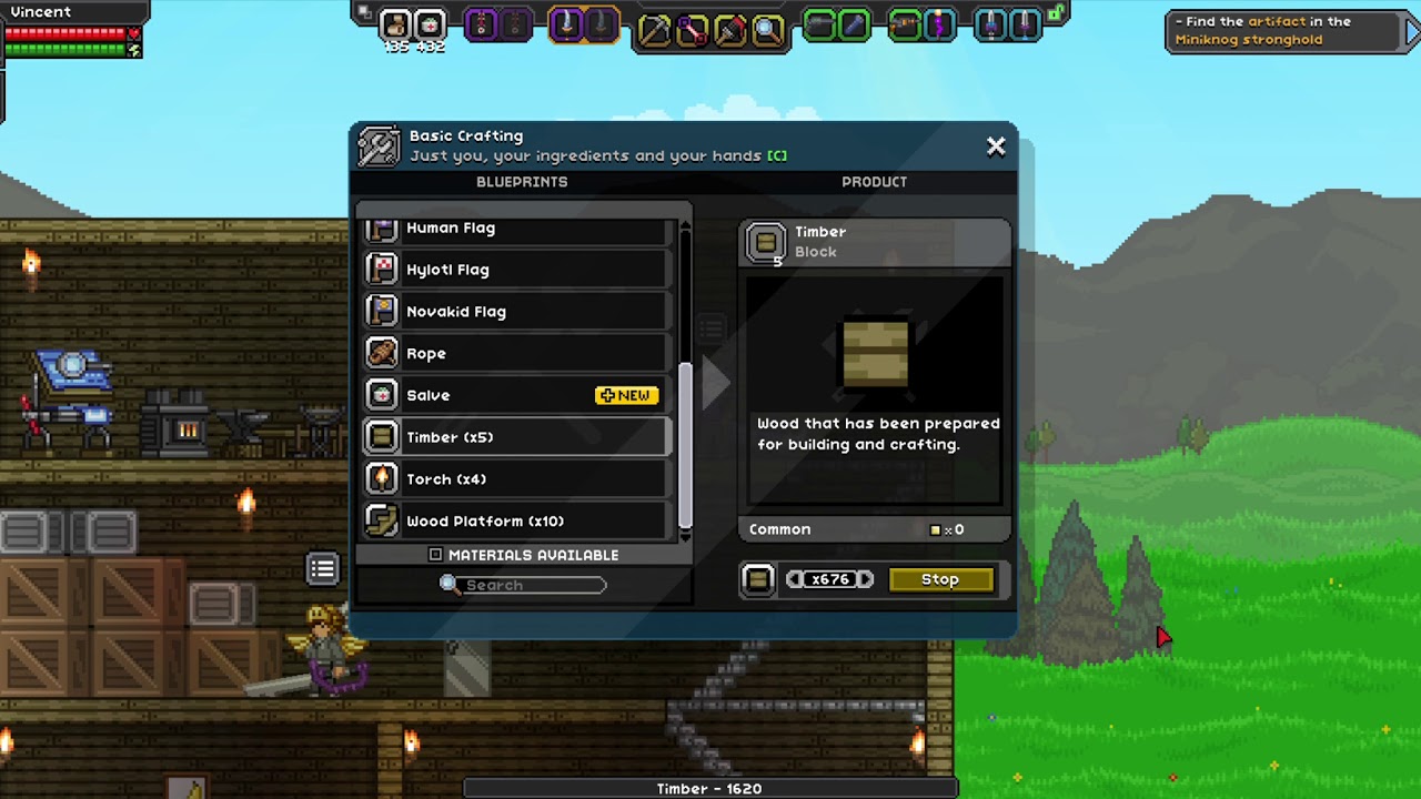 Making 5000 pieces of timber in Starbound - YouTube