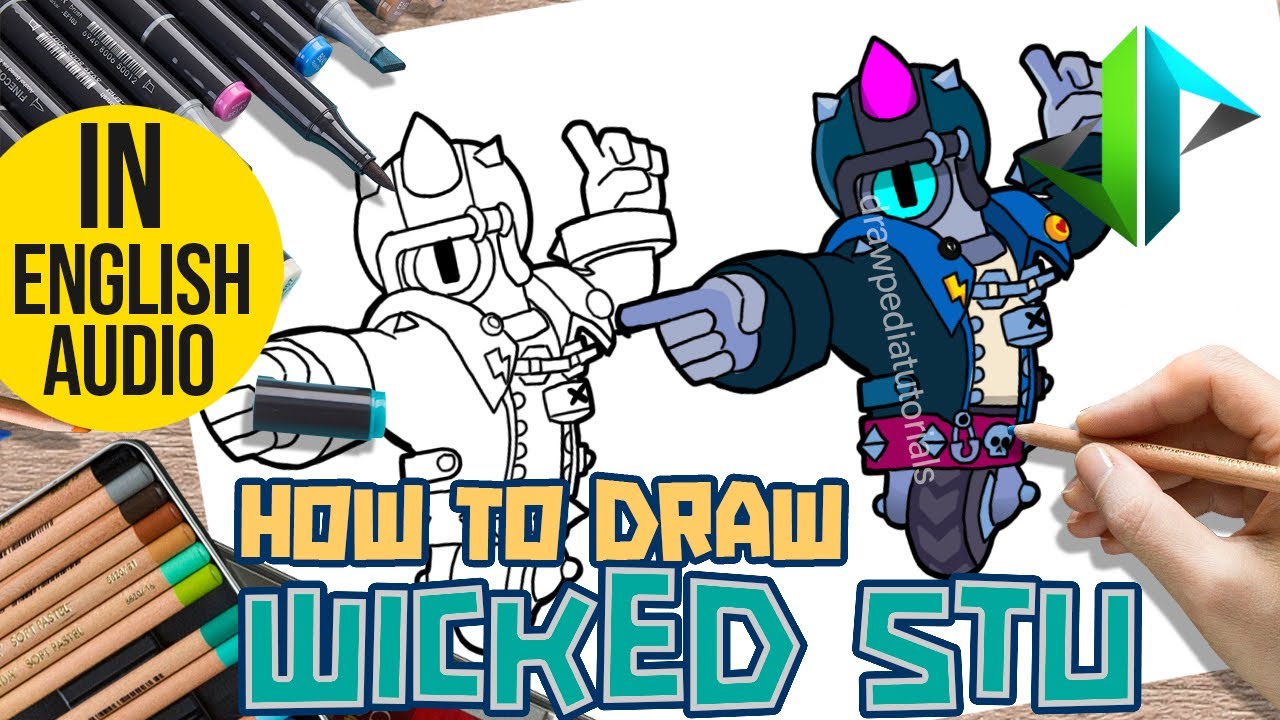 [DRAWPEDIA] HOW TO DRAW *NEW* WICKED STU (BRAWLER) from BRAWL STARS ...