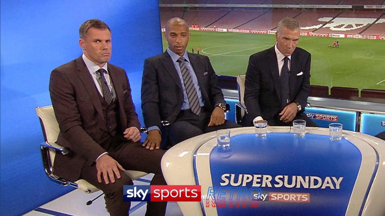 Thierry Henry touches Jamie Carragher's leg - YouTube