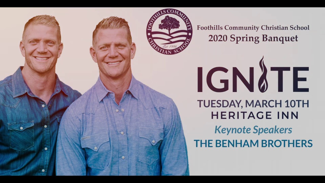 David and Jason Benham to Keynote 2020 Foothills Christian School ...