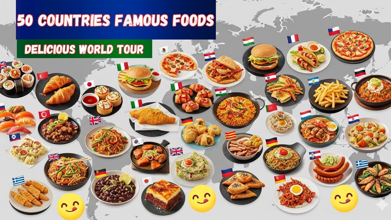 50 Countries Famous Foods 🍕🍣🌍 | Delicious World Tour #foodcomparison ...