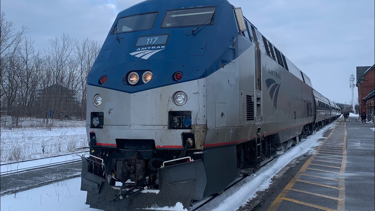 AMTK 63 - AMTK 117 In Charge Crossing Into Canada - YouTube