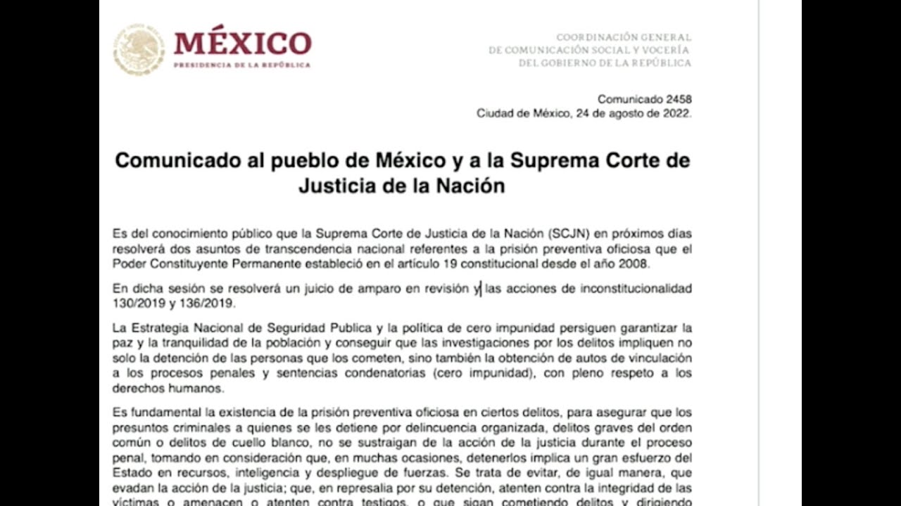 VICENTE SERRANO COMPARTE COMUNICADO REFERENTE AL TEMA DE LA PRISIÓN ...