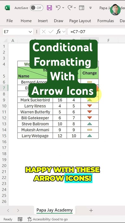 Conditional Formatting with Arrow Icons! - YouTube