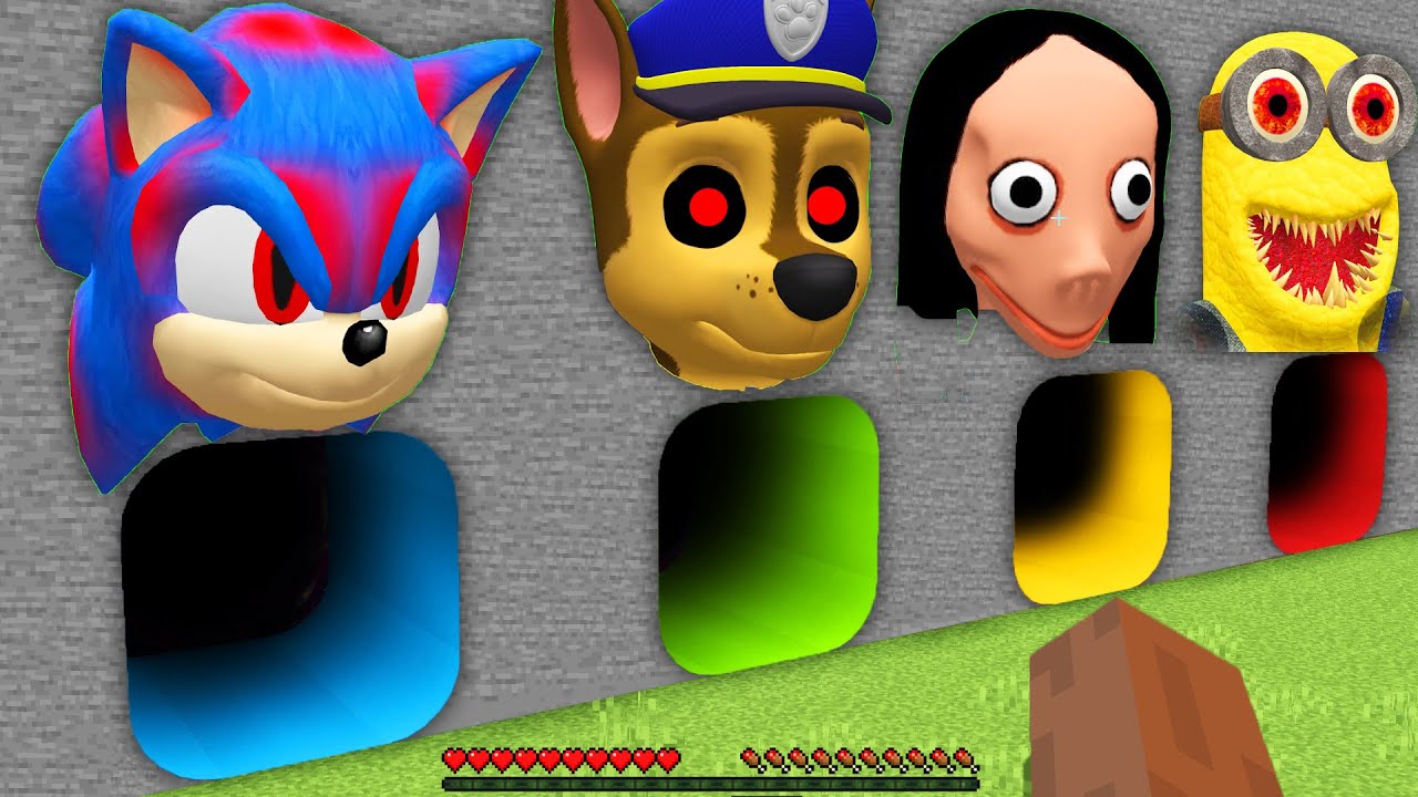 PICK RIGHT WAY IN TUNNEL! - Minecraft - SONIC THE HEDGEHOG MOMO CHASE ...