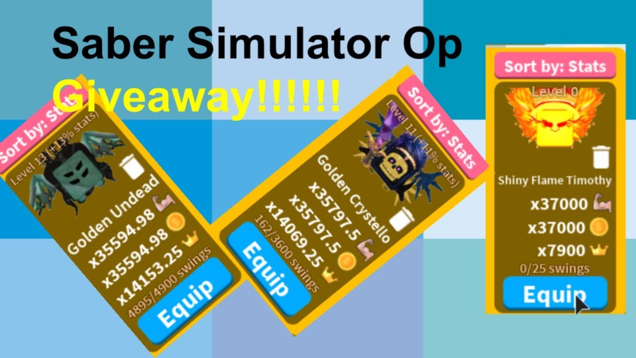 Saber Sim Giveaway Op Pets LIVE!!!!! - YouTube
