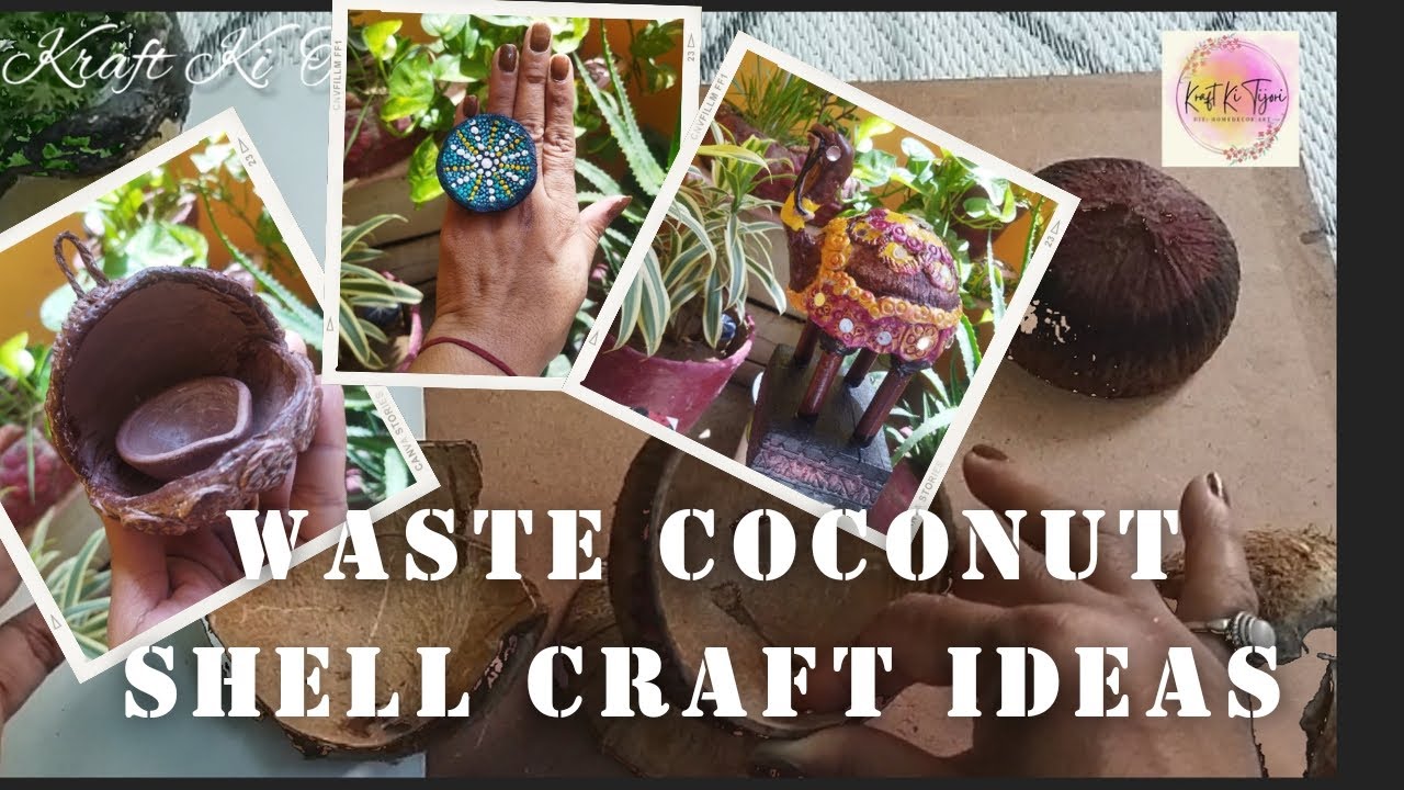 Waste Coconut Shell Craft Ideas | DIY Statement Ring|| Home Decor - YouTube