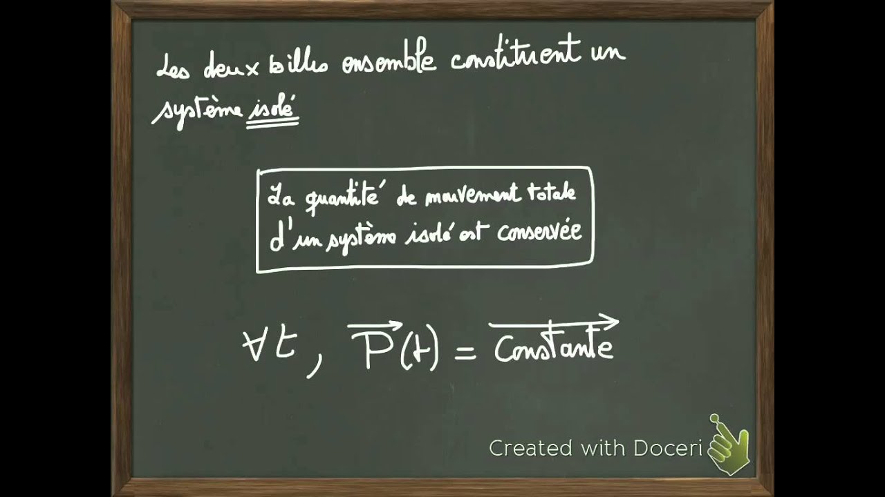 Prof de meca - choc élastique de 2 billes - Qté de Mvt (1) - YouTube