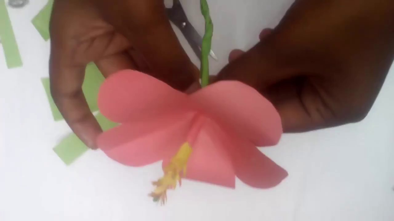 How To Make Paper Hibiscus! Origami Paper Hibiscus Tutorial! Easy ...