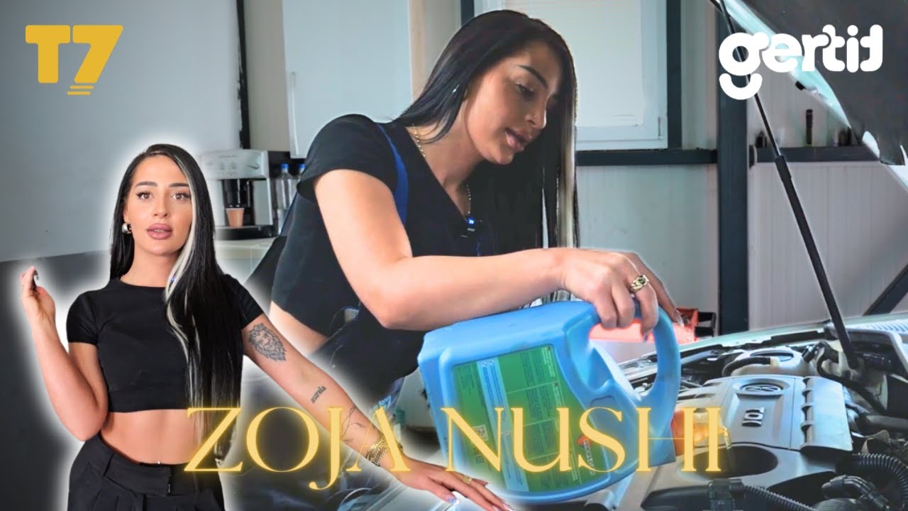 Zoja Nushi bëhet mekanike, e ndërron vajin e veturës - A po doni drejta ...