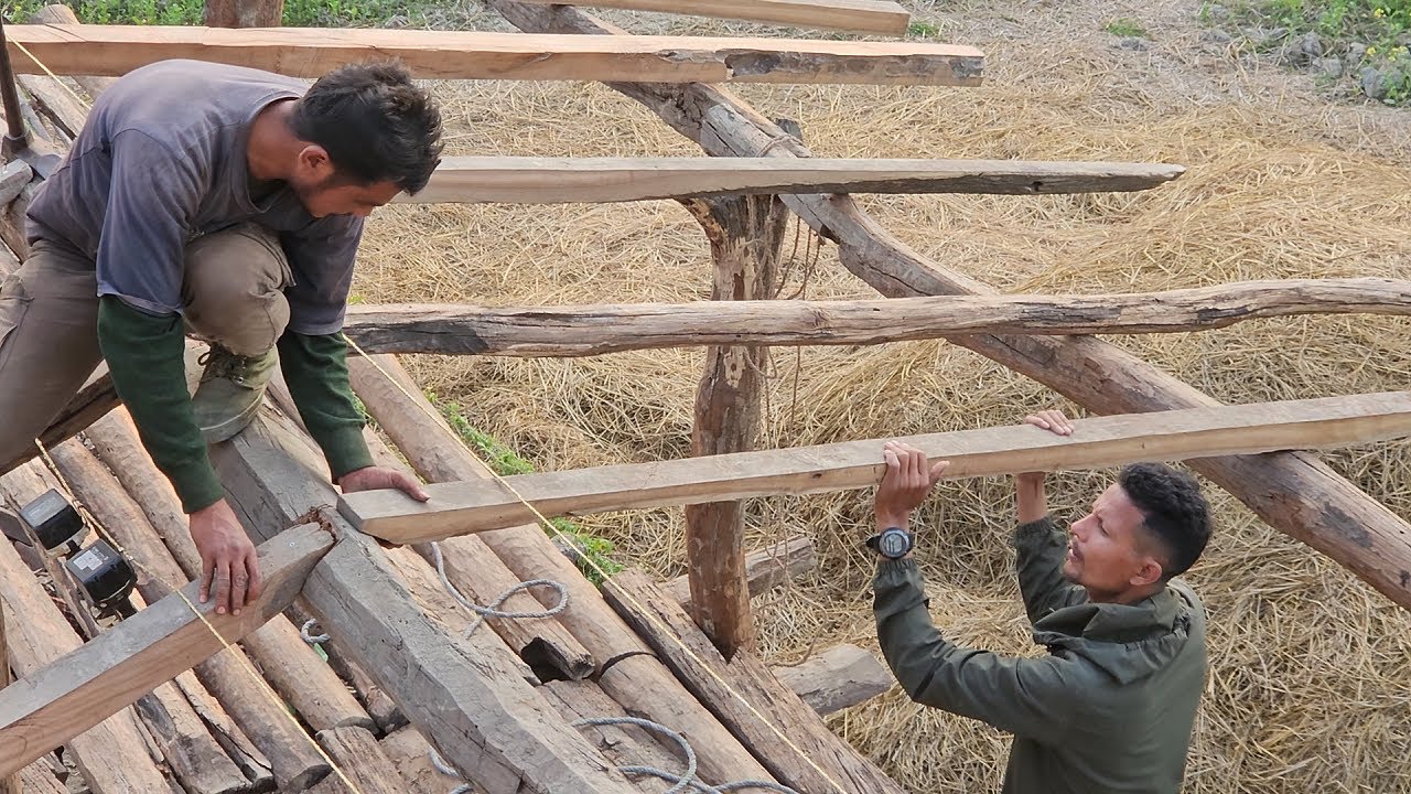 Traditional Tharu House Building Process Part 2 (West Nepal ...
