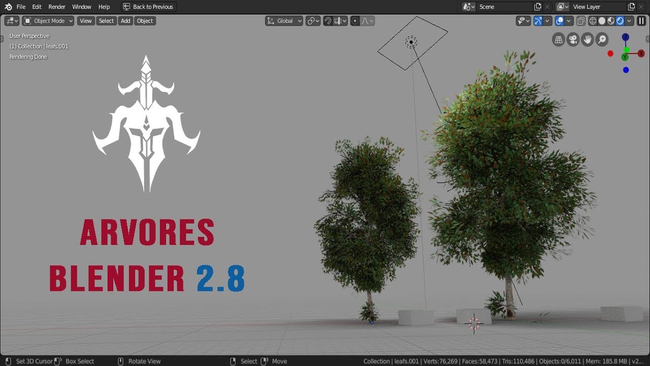 CRIANDO ARVORES COM MTREE BLENDER 2.8 - YouTube
