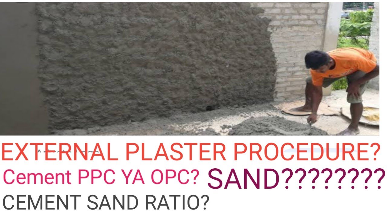 Wall plaster work |Step by Step Procedure for External Plaster | cement ...