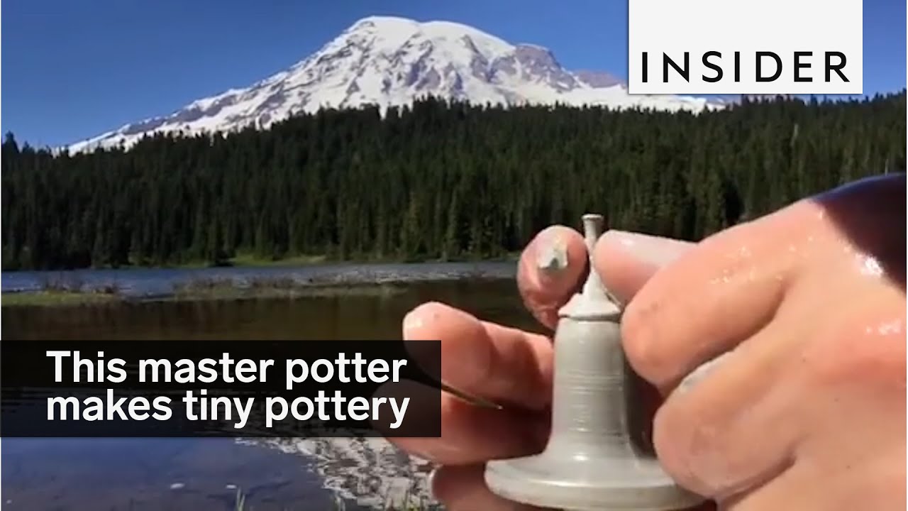 This master potter makes tiny pottery on the go - YouTube