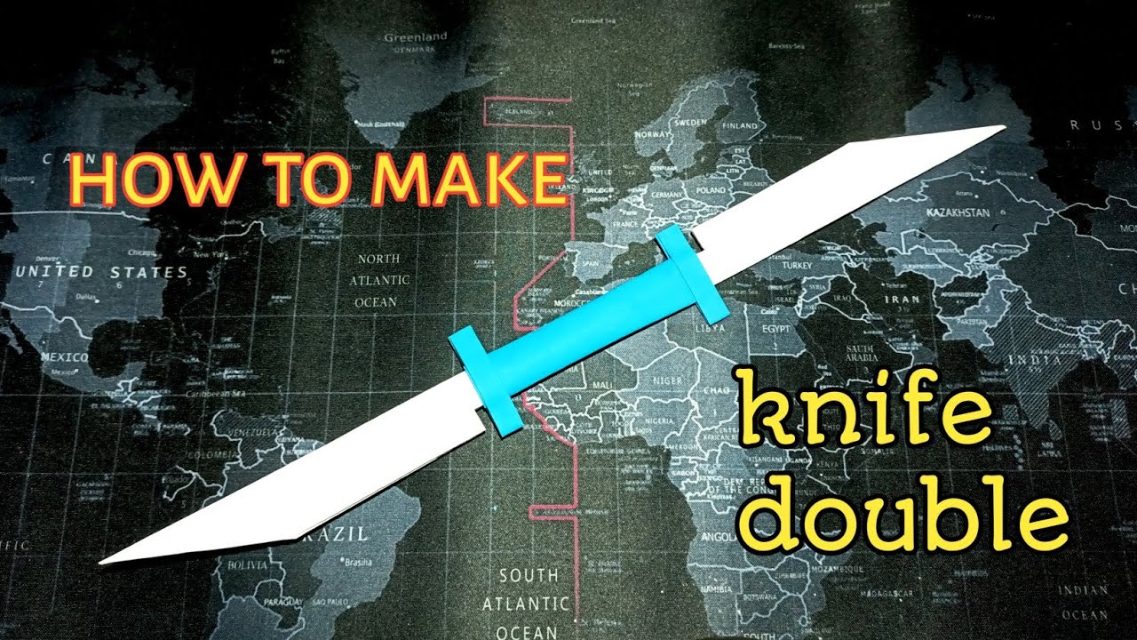 cara membuat pisau double dari kertas | origami senjata | (how to make ...