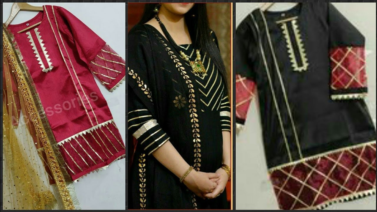 Very latest fashion trend of simple GOTTA PATTI work on casual wear ...