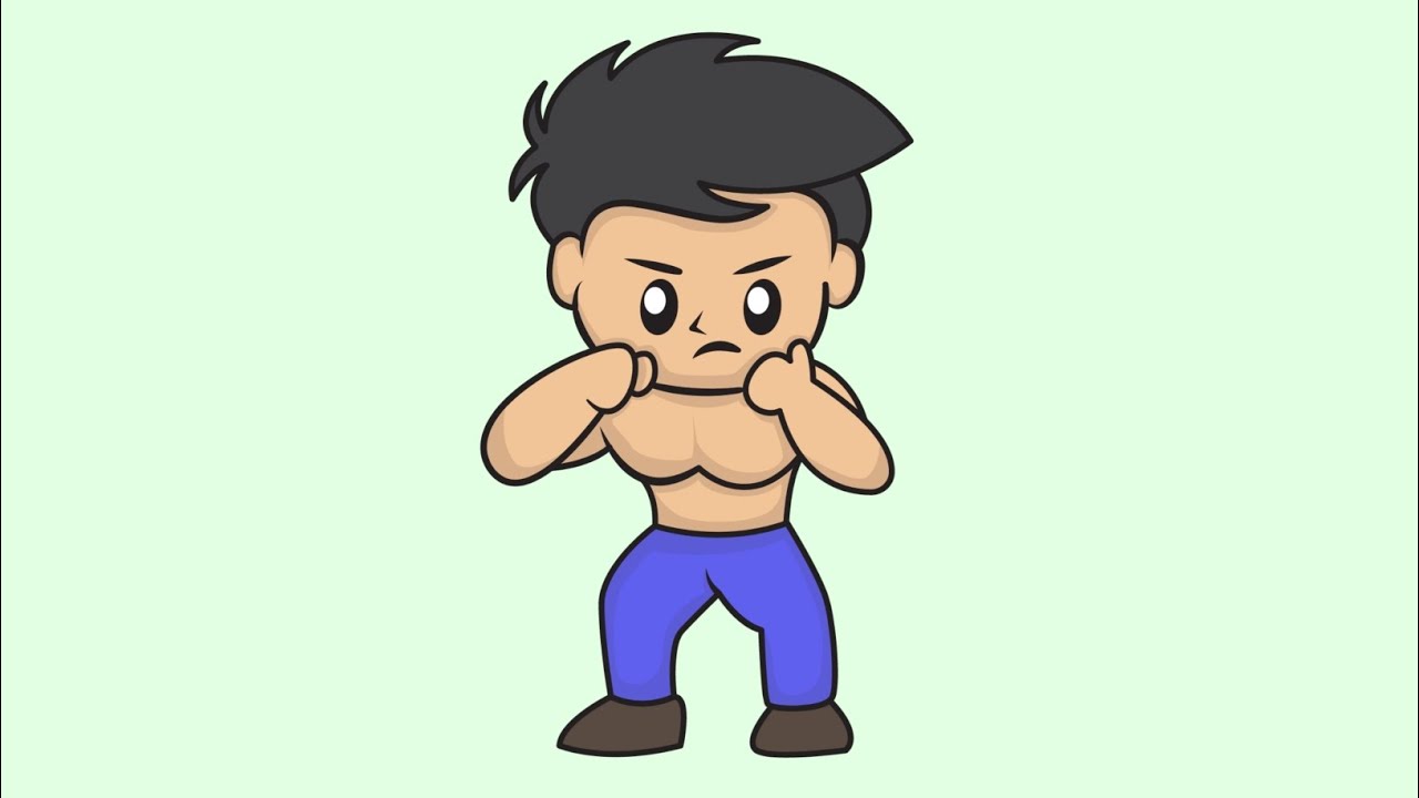 The Bodybuilder Drawing Illustration Part 1 From Gym | How To Draw The ...