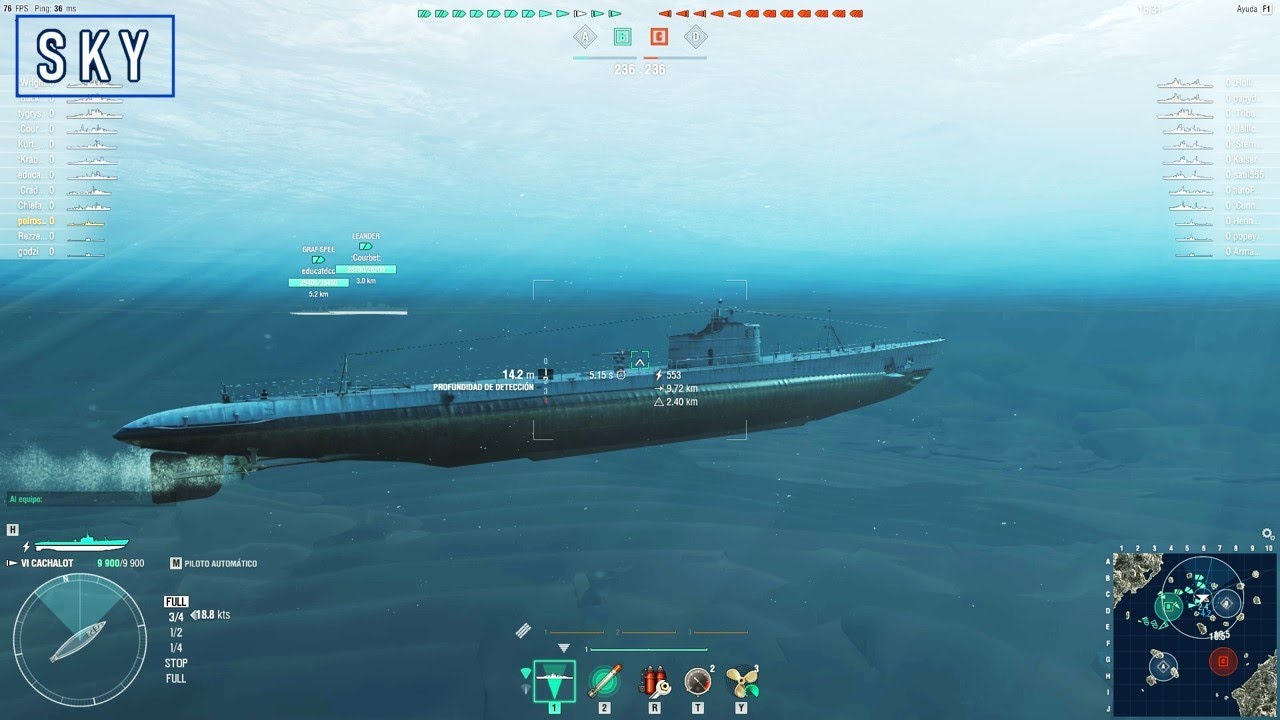 World Of Warships: USS Cachalot Submarine Gameplay ( NO COMMENTARY )# ...