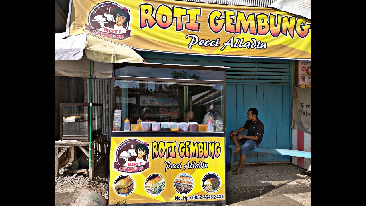 Indonesian street food - [ Roti gembung PECCI ALLADIN Batukajang ...