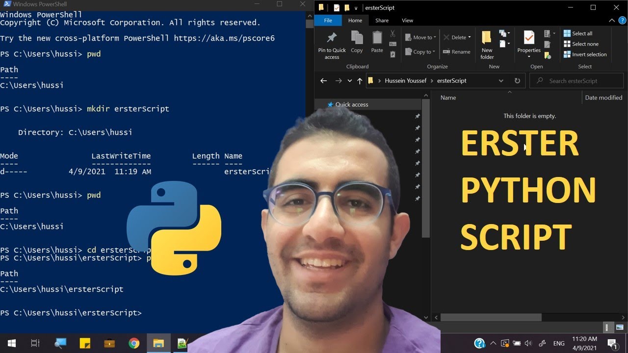 Erster Python Script Mit Powershell Youtube