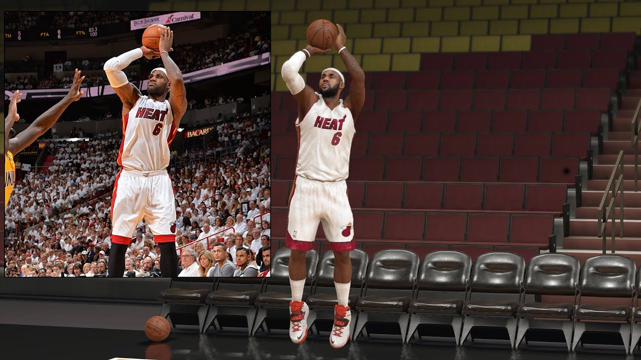 NBA 2k14 PS4 Lebron James Jump Shot Comparison - YouTube