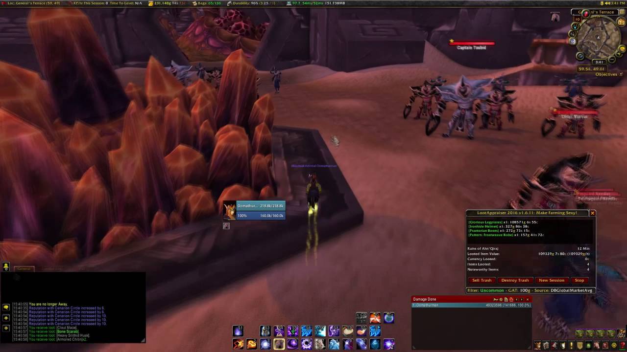 WoW AQ20 Transmog/Gold Farm...5-25kG/hr...Glorious Legplates???? - YouTube