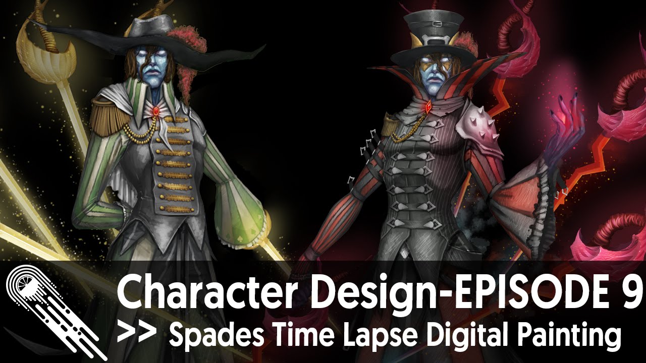 Character Design Episode 9~Spades Time Lapse Digital Painting - YouTube