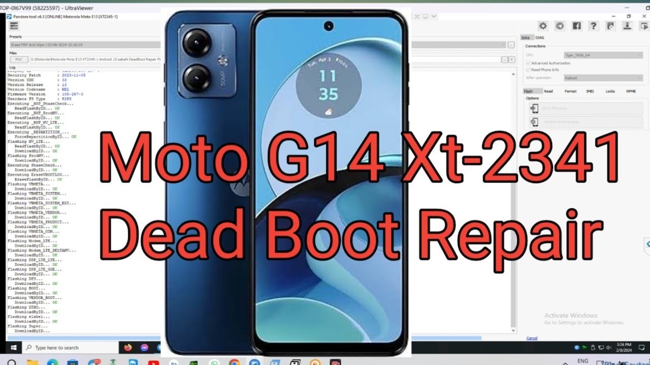 Motorola Moto G14 XT2341 Dead Boot Repair via Pandora Tool - YouTube