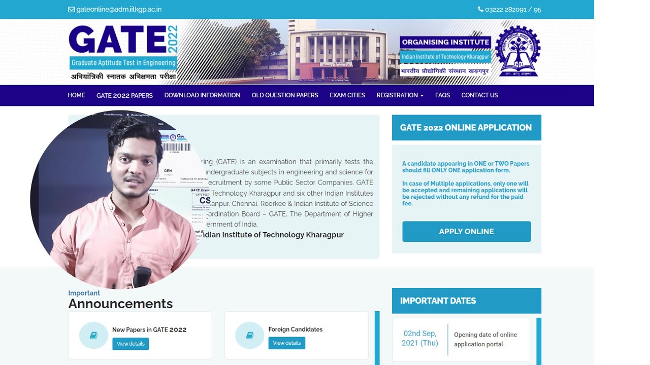 How To Fill GATE 2022 Application Form | Step By Step Guidance - YouTube