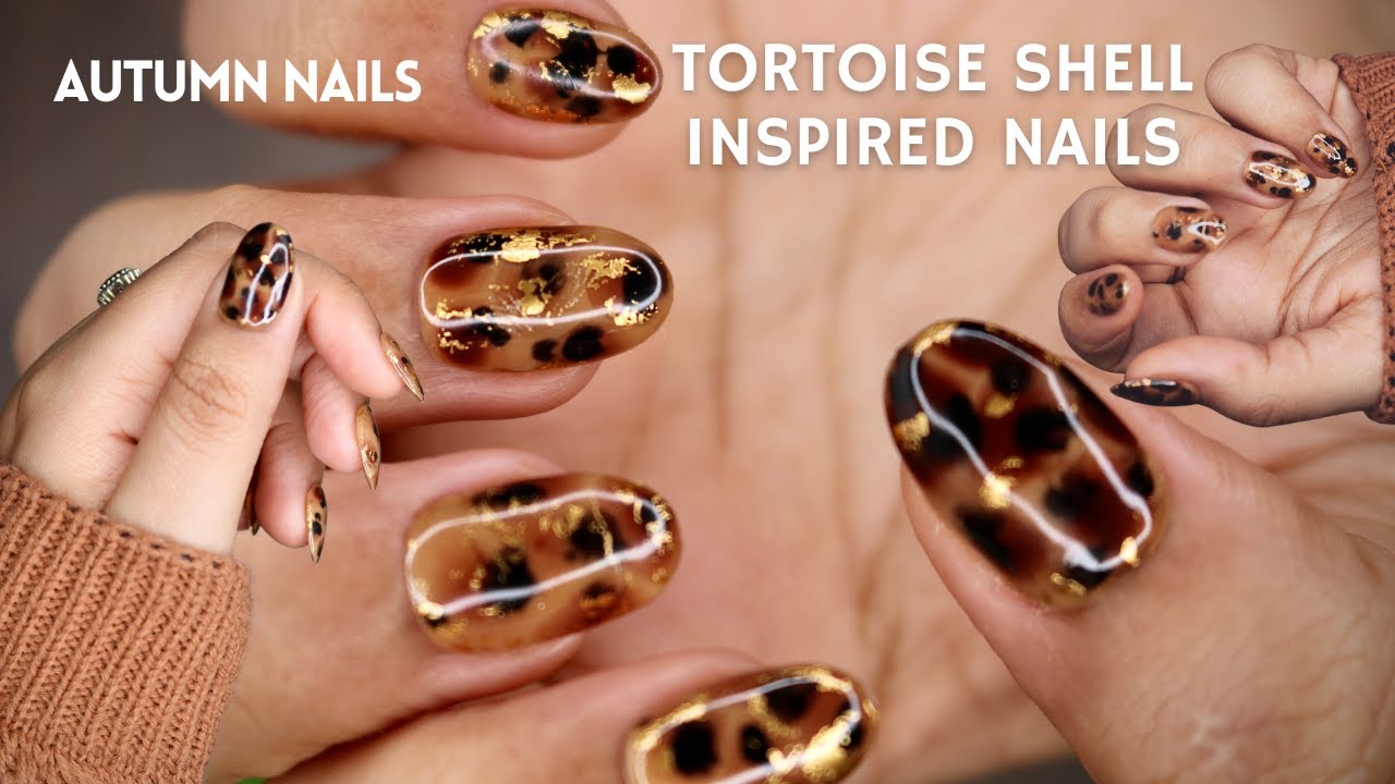 EASY TORTOISE SHELL NAIL ART TUTORIAL How To Create Tortoise shell Gel ...