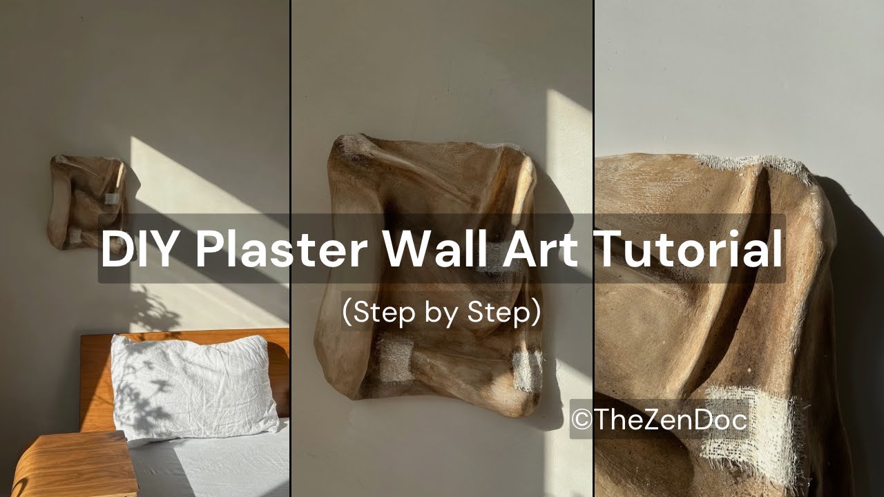 DIY Plaster Art On Canvas Tutorial | 3D Plaster Wall Art Tutorial Step ...