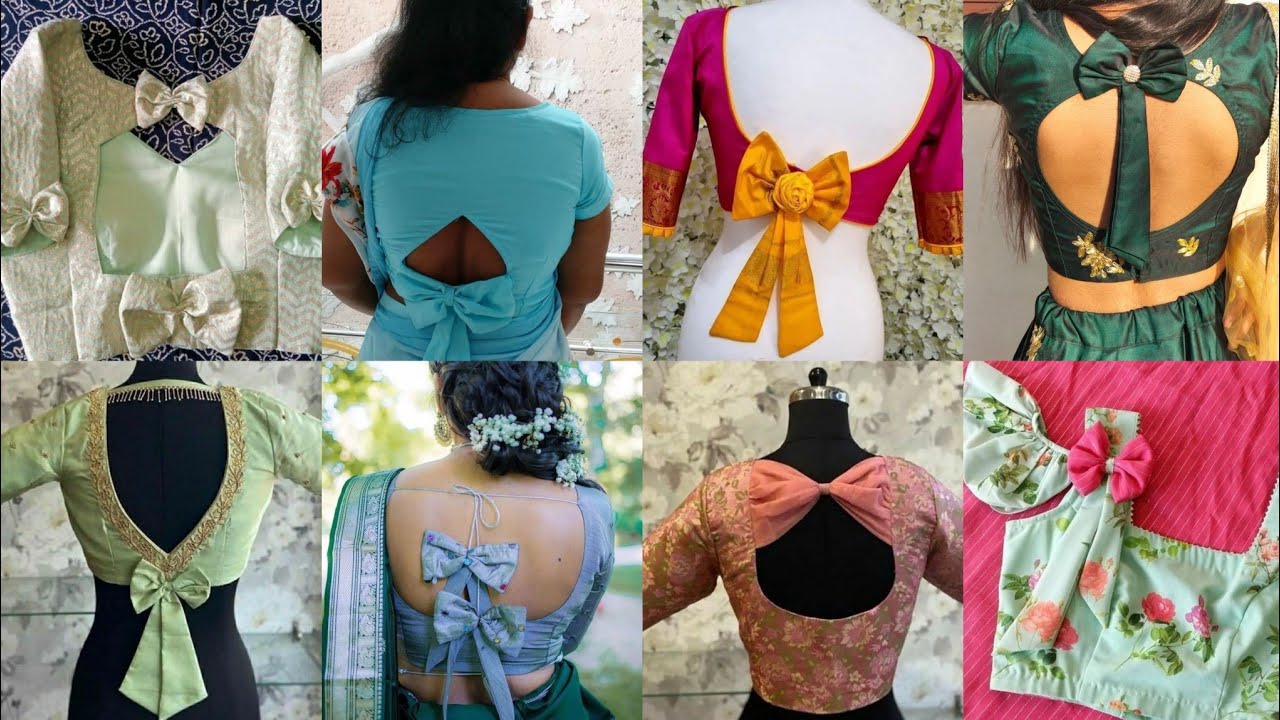 Beautiful Bow Blouse Designs🎀 | Fancy Bow Flower Blouses | bilauj ki ...