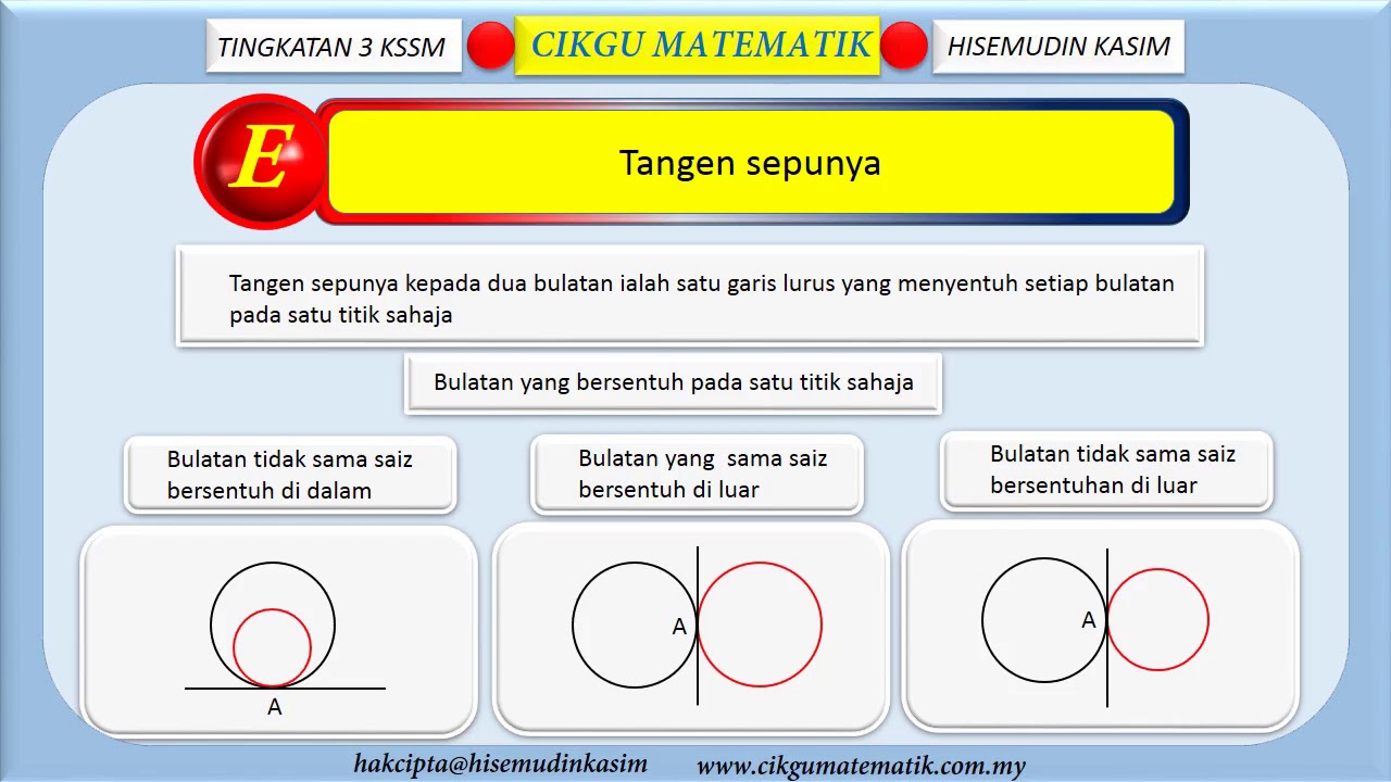 Matematik Ting 3 Bab 6 Tangen kepada bulatan - YouTube
